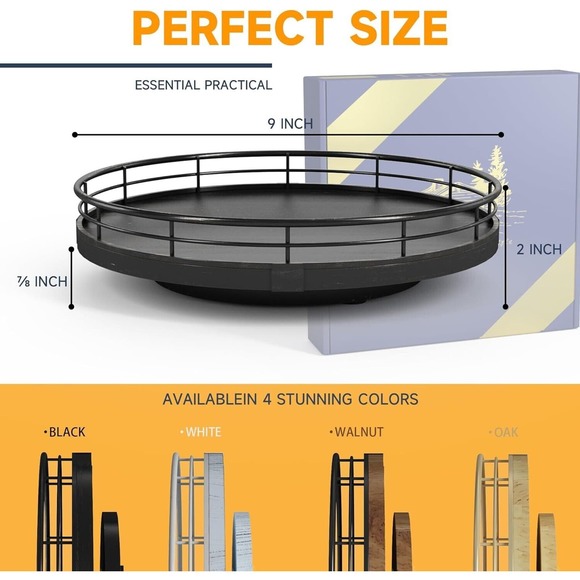 Branded | Bath | 9 Oak Bathroom Vanity Tray Turntable For Perfume ...